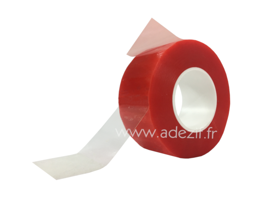 Adhésif double face polyester transparent toute surface